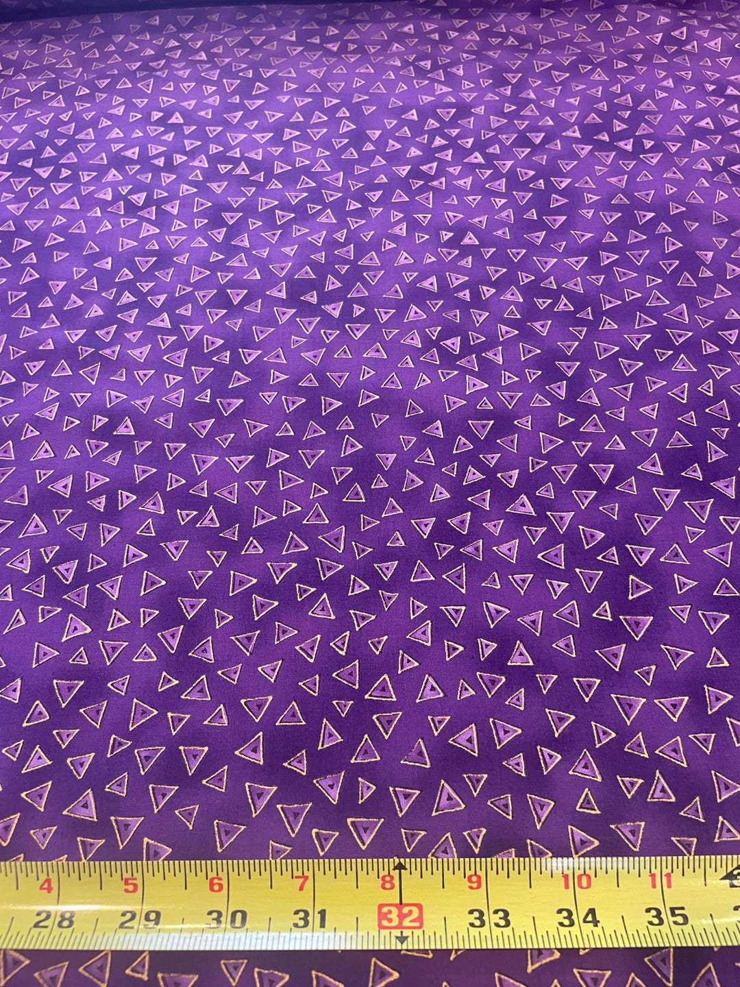Dark Purple Basic Triangles Gold Metallic by Laurel Burch for ...