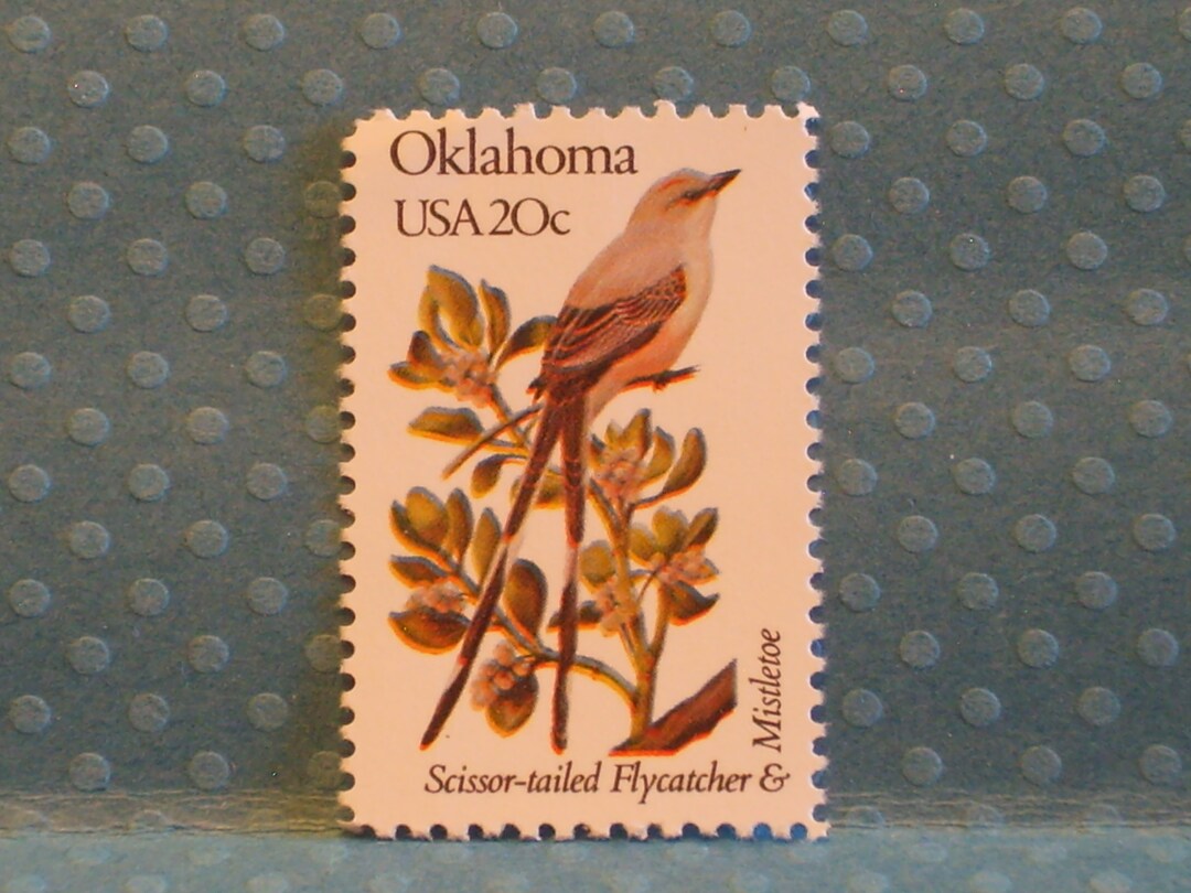 FIVE Vintage Stamps - Oklahoma's State Bird and Flower - No. 1988 - Etsy