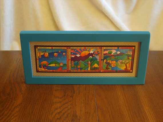 Peter Max Framed United Nations Stamps Earth Summit 5 | Etsy