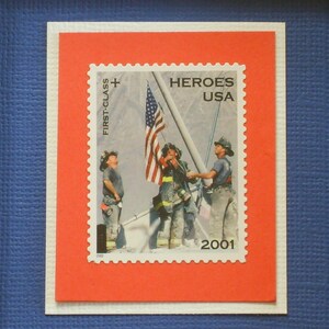 Framed Postage Stamp - 9/11 - Firefighters at Ground Zero - No. B2 ...