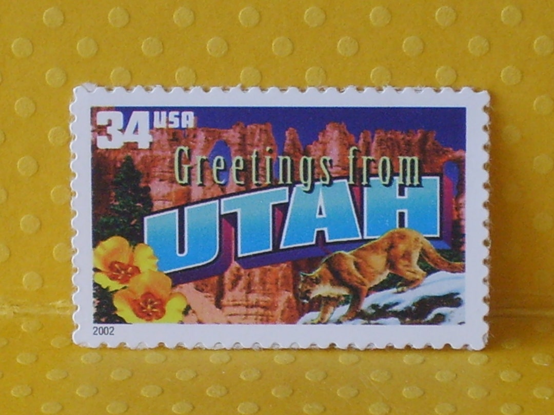 FIVE 34c "greetings From Utah" Vintage United States Postage Stamps ...