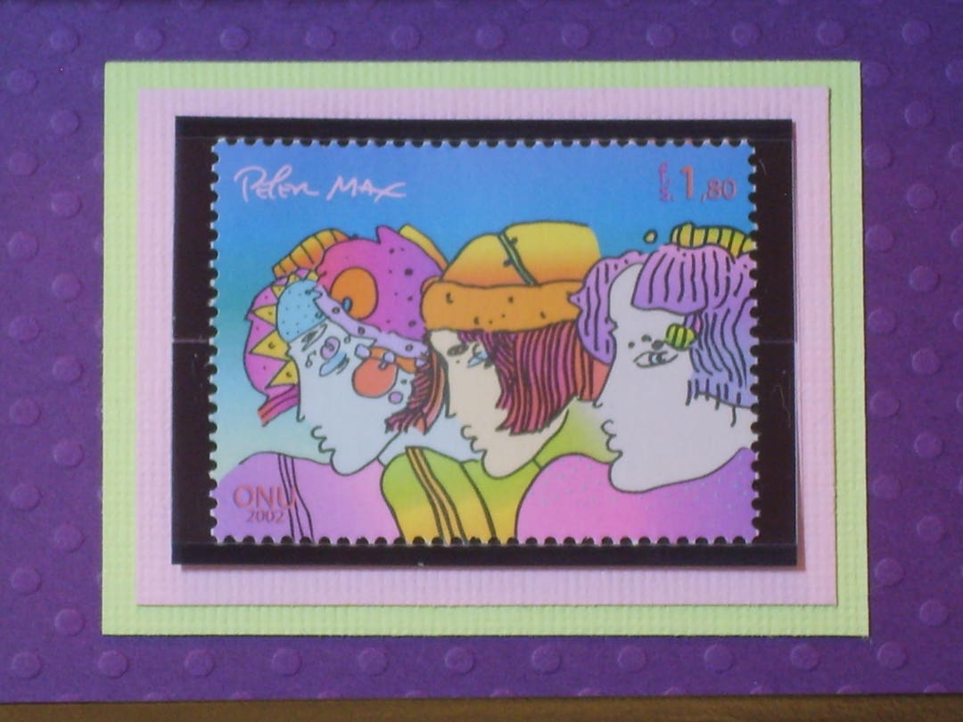 Peter Max Framed Stamp - Johannesburg Summit - Three Ladies, Version 2A ...