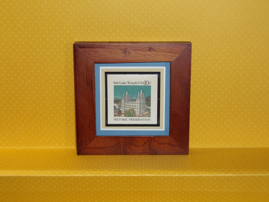 Salt Lake City Temple Framed 10c Stamp - From a 2000 USPS Postal Card ...