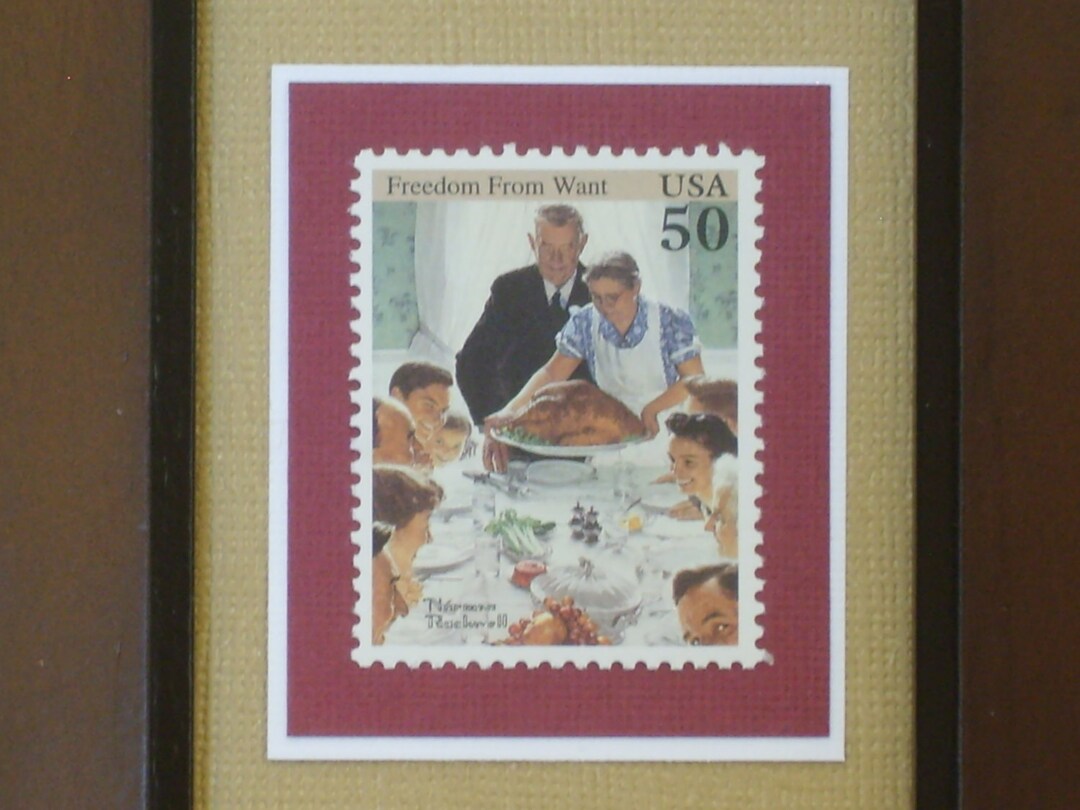 Freedom From Want by Norman Rockwell - Vintage Framed United States ...
