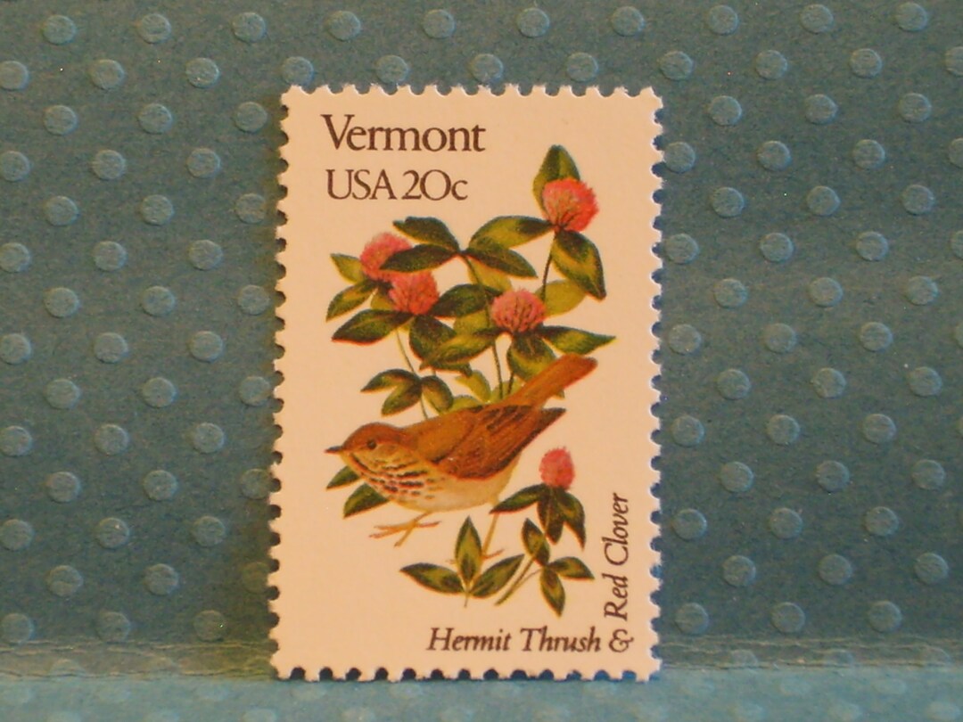 FIVE Vintage Stamps - Vermont's State Bird and Flower - No. 1997 - Etsy