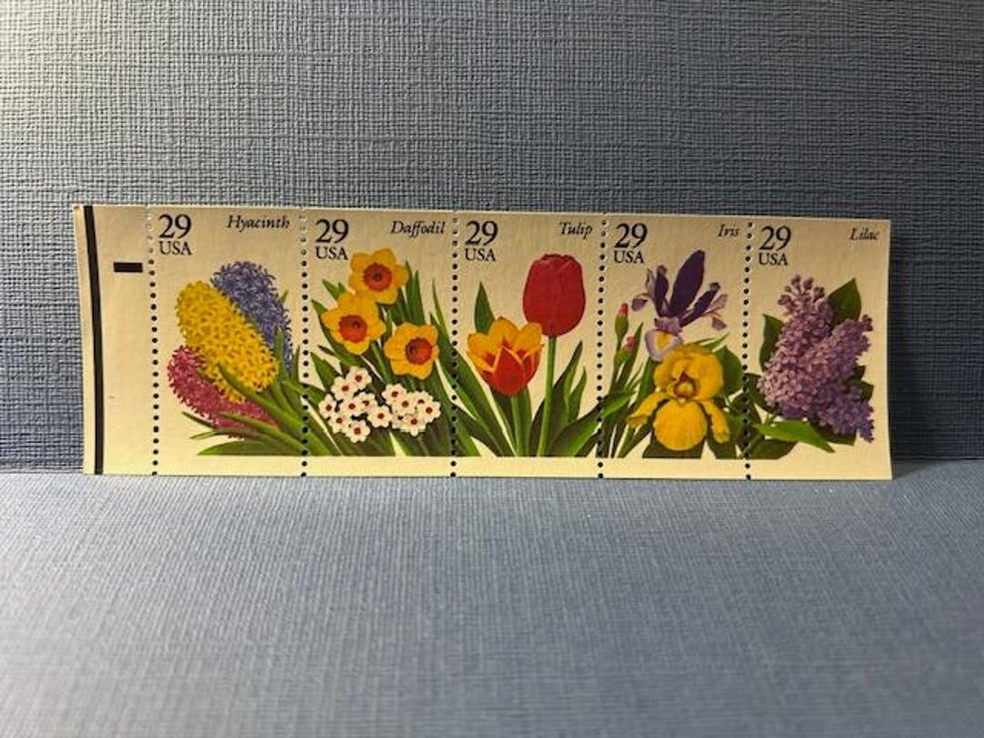 Vintage Pane of 1993 Spring Flowers From a NEVER FOLDED Booklet- 2764a ...