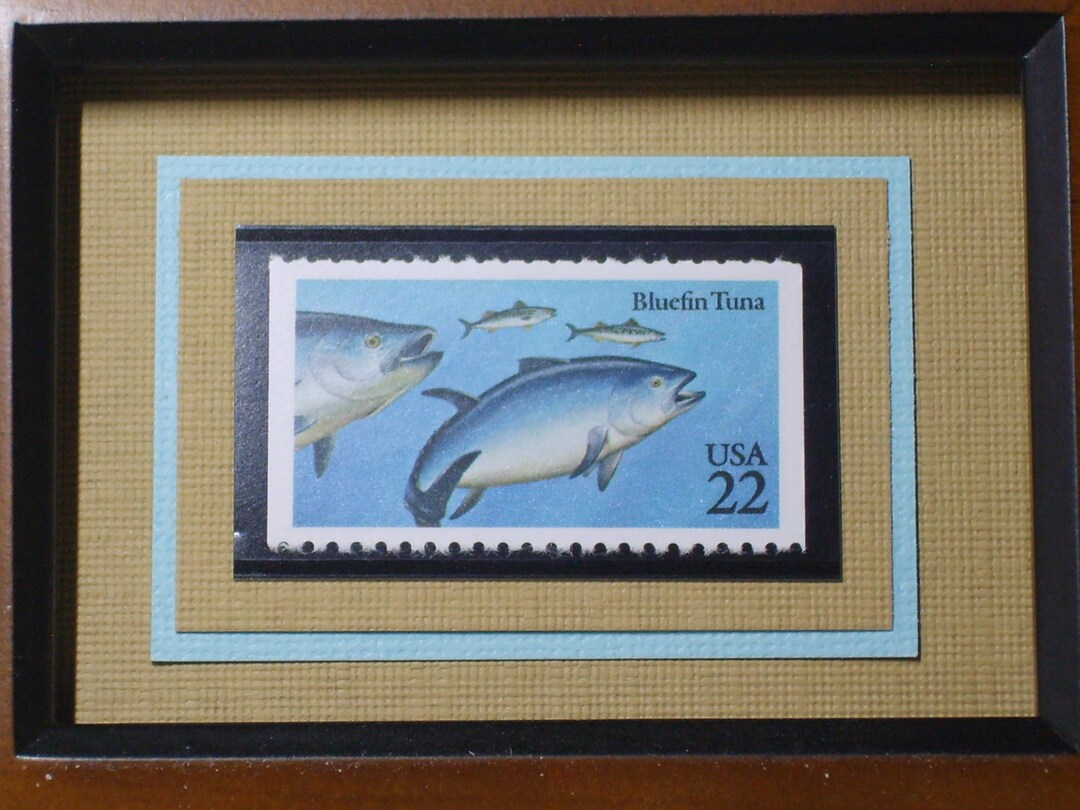 The Bluefin Tuna Vintage Framed Fish Stamp No. 2208 - Etsy