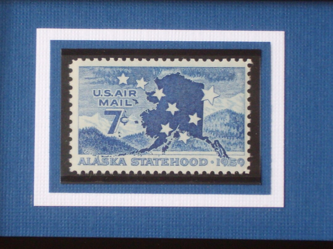 Vintage Framed Postage Stamp - Alaska - the 49th State - C53 - Etsy