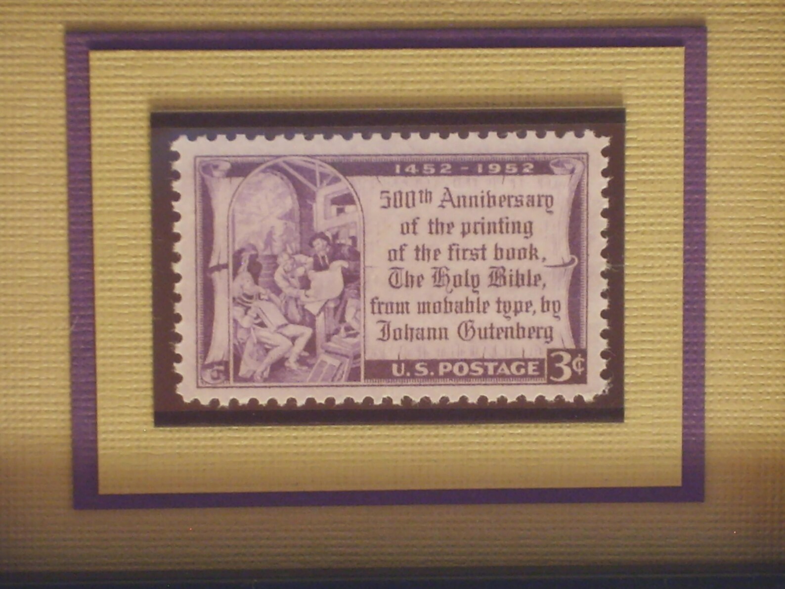 The Gutenberg Bible - Vintage Framed Postage Stamp - No. 1014 - Etsy