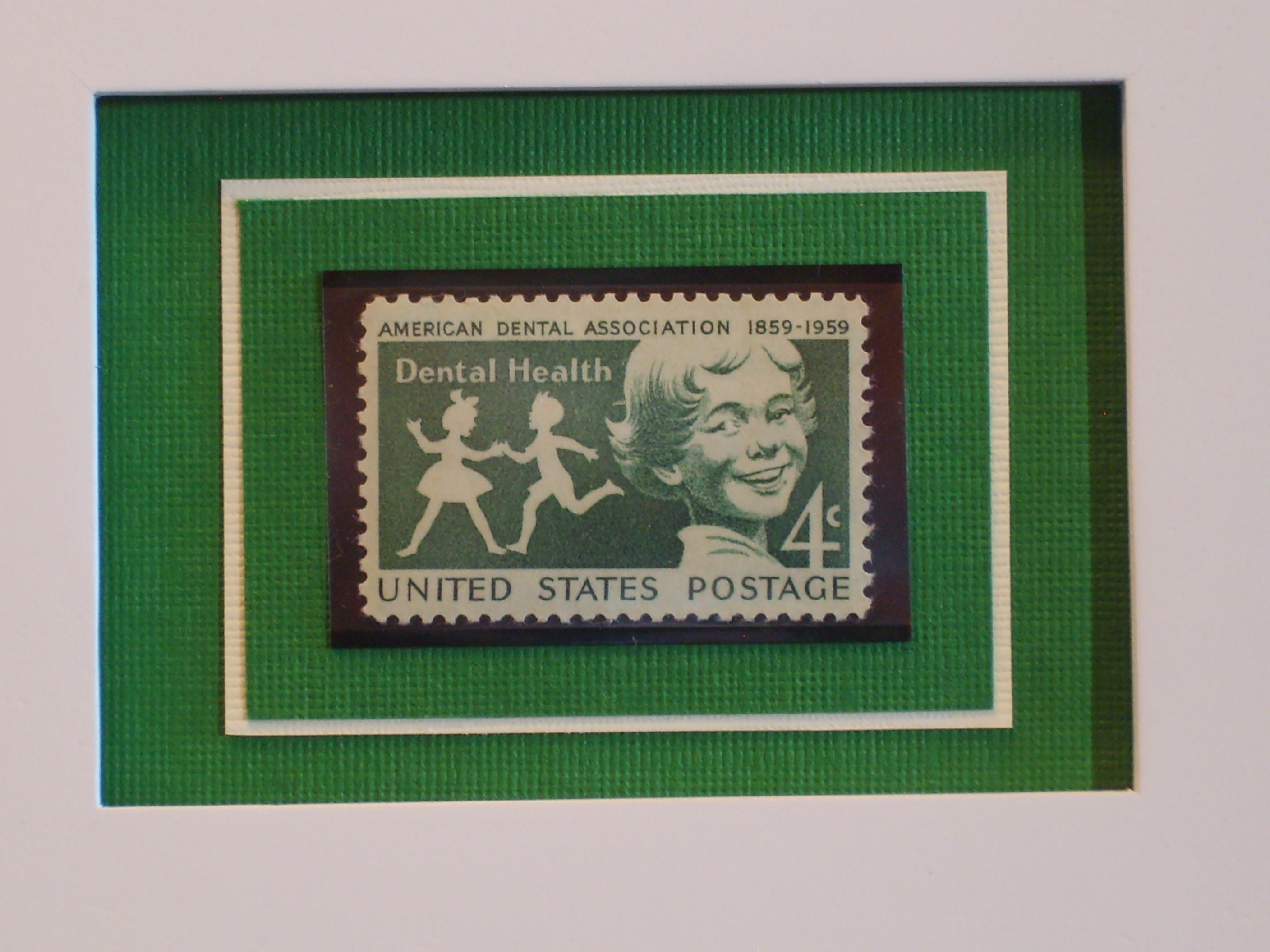 Salute to Dental Health - Vintage Framed Postage Stamp - No. 1135 - Etsy