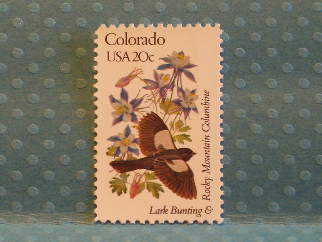 FIVE Vintage Stamps - Colorado's State Bird and Flower - No. 1958 - Etsy