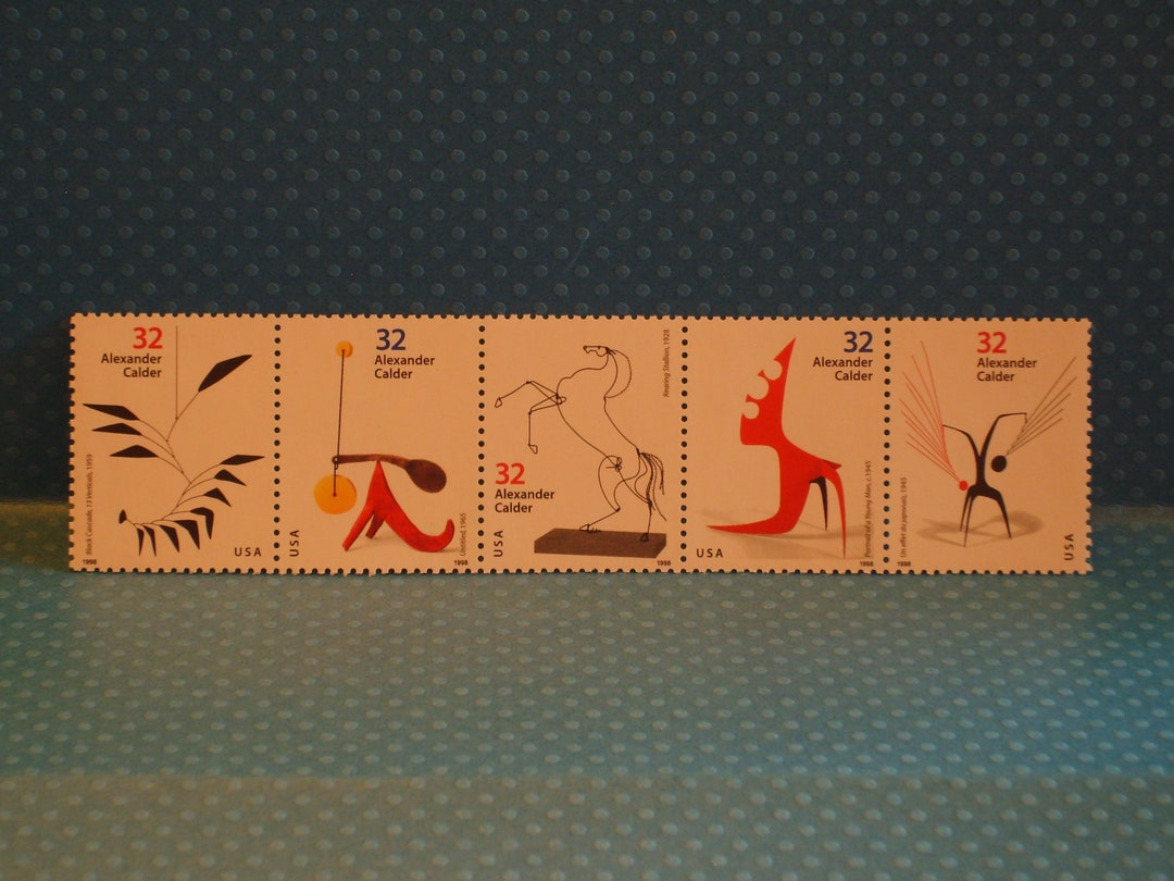 5 Unique Vintage Unused Postage Stamps - Alexander Calder - 3202a - Etsy