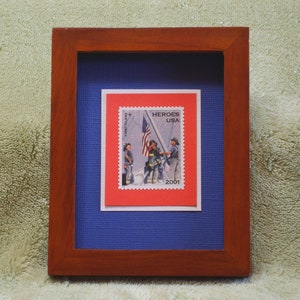 Framed Postage Stamp - 9/11 - Firefighters at Ground Zero - No. B2 ...