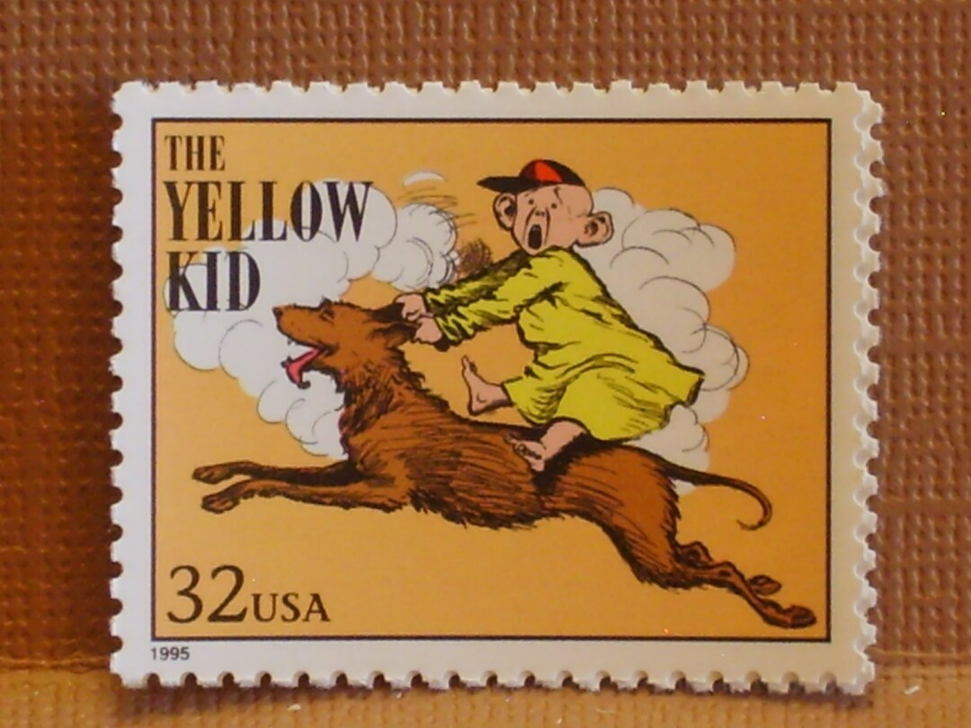 FIVE Vintage 1995 32c Classic Comic Strip Stamps - "the Yellow Kid ...