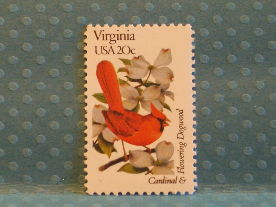 FIVE Vintage Stamps - Virginia's State Bird and Flower - No. 1998 - Etsy
