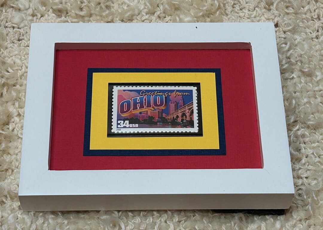 Greetings From Ohio Framed Postage Stamp - No. 3595, Version R - Etsy