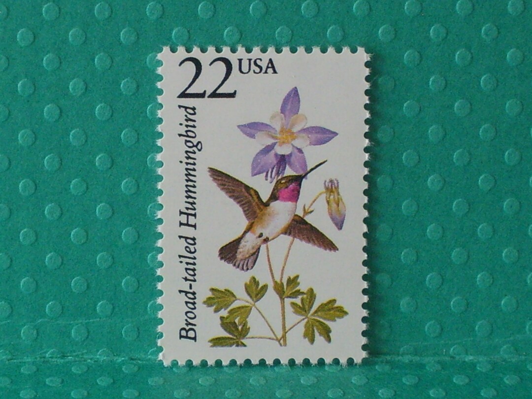 5 Vintage North American Wildlife Stamps - the Broad-tailed Hummingbird ...