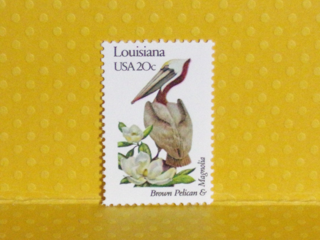 FIVE Vintage 20c Stamps - Louisiana's State Bird and Flower - No. 1970 ...
