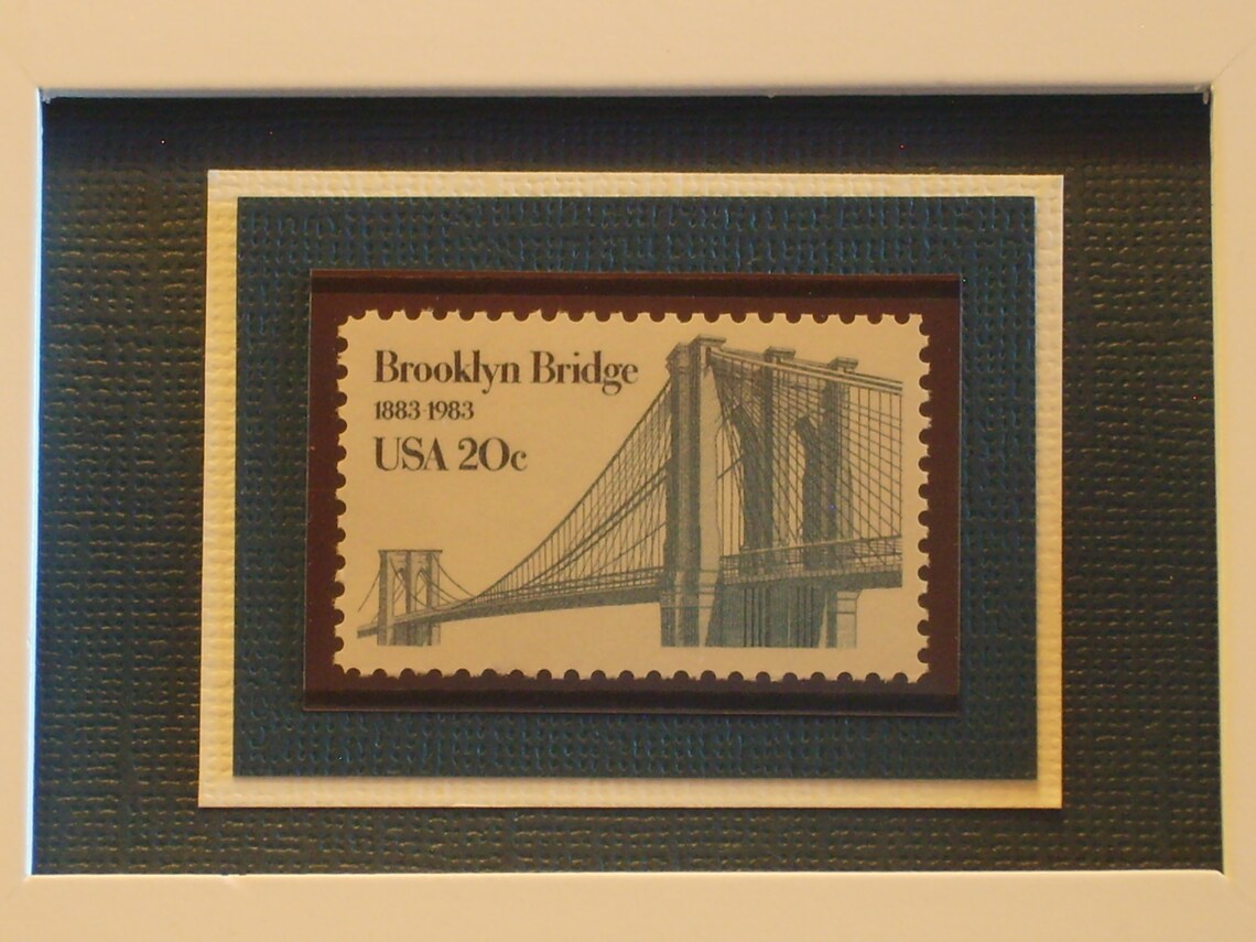 Brooklyn Bridge Vintage Framed Stamp Version 2 No. 2041 - Etsy