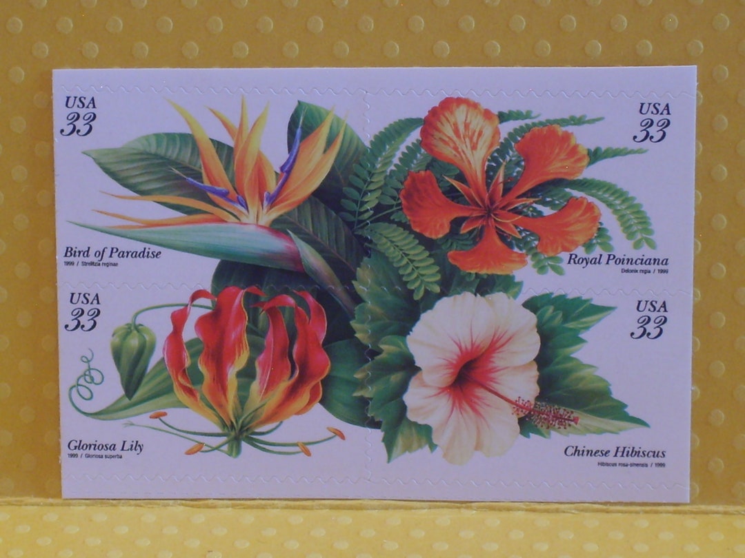 Double-sided Pane of Unique Vintage United States Postage Stamps ...