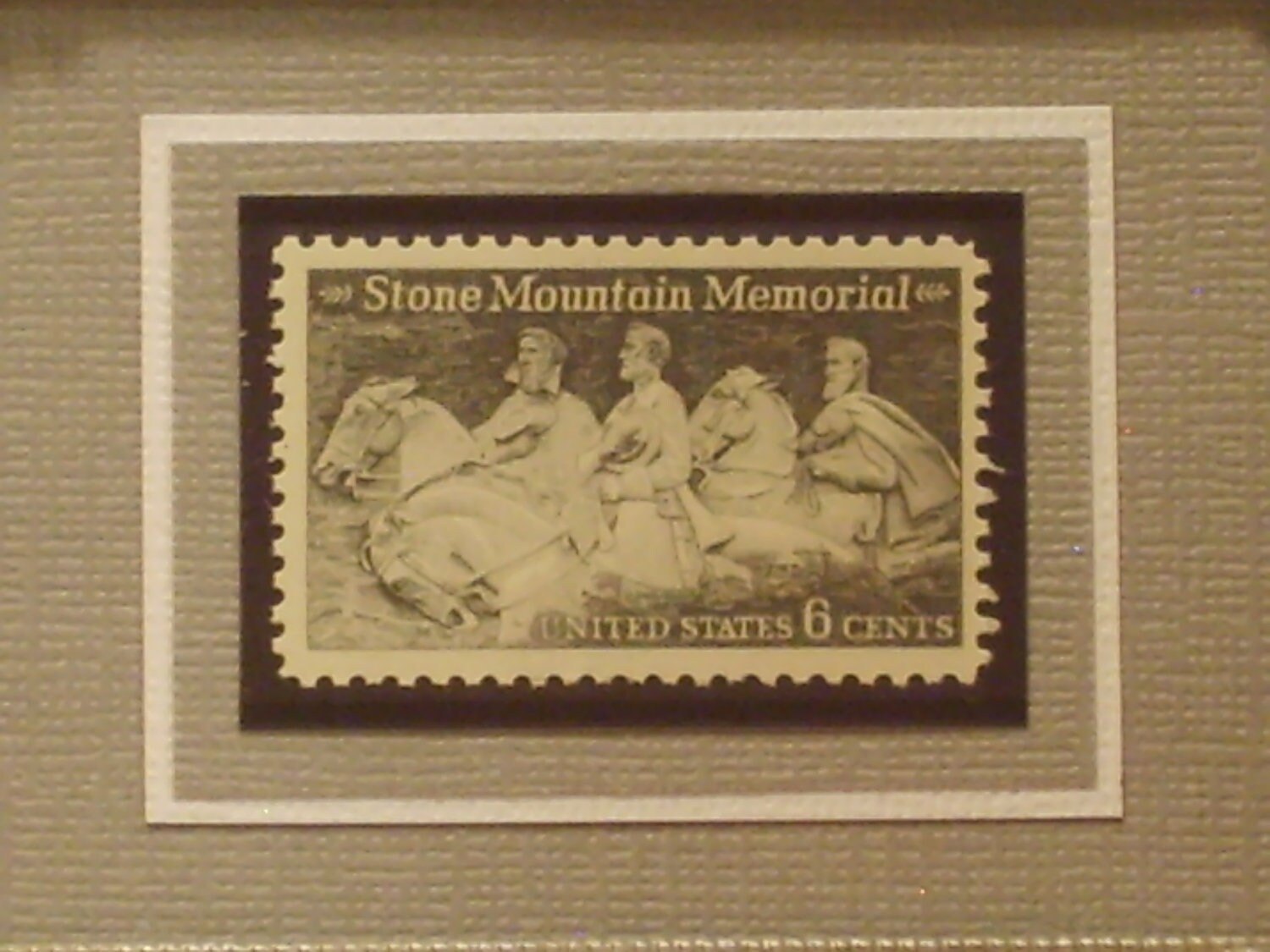 Vintage Framed Postage Stamp Stone Mountain Memorial - Etsy