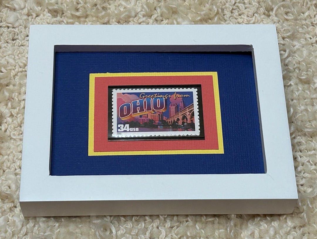 Greetings From Ohio Framed Postage Stamp - No. 3595, Version B - Etsy