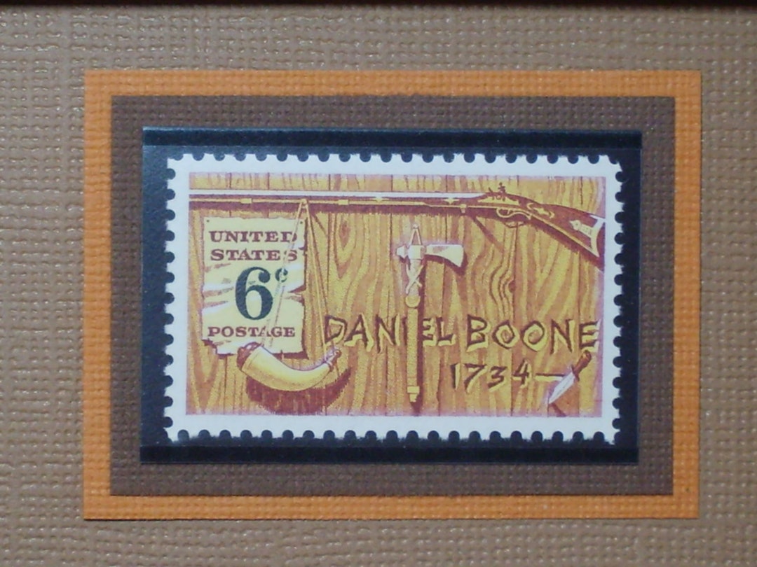 Vintage Framed Postage Stamp - Daniel Boone - American Folklore - No ...