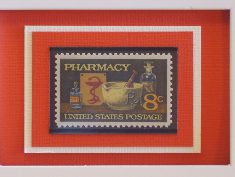 Vintage Framed Pharmacy United States Postage Stamp - No. 1473 - Etsy