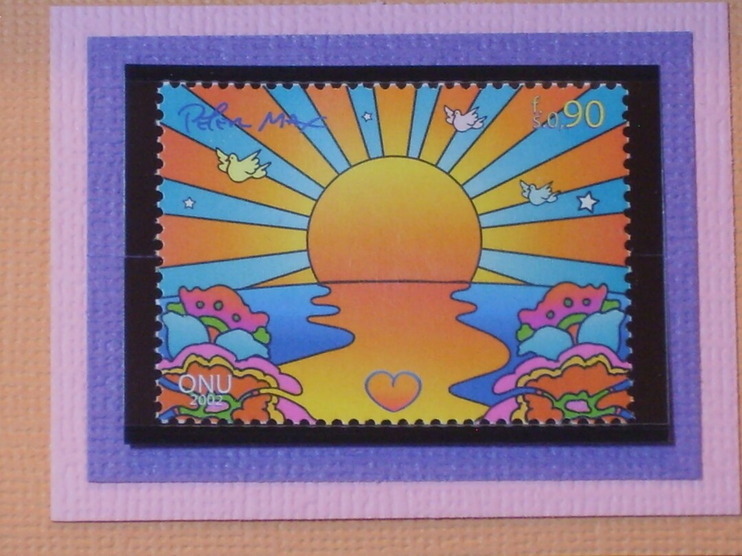 Peter Max Framed Stamp - Johannesburg Summit - Sunrise, Version 1 - Etsy
