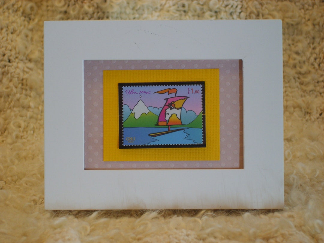 Peter Max Framed Stamp - Johannesburg Summit - Mountain Lake With ...