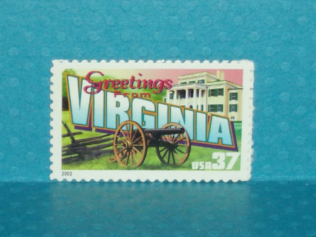 FIVE 37c "greetings From Virginia" Vintage United States Postage Stamps ...