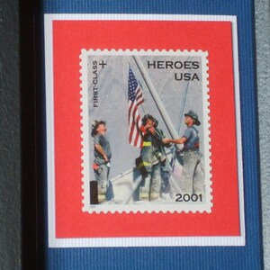 Framed Postage Stamp 9/11 Firefighters at Ground Zero | Etsy