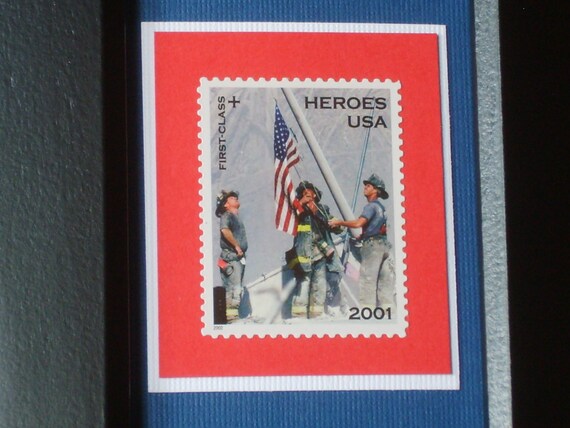 Framed Postage Stamp 9/11 Firefighters at Ground Zero | Etsy