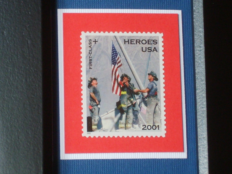 Framed Postage Stamp 9/11 Firefighters at Ground Zero | Etsy