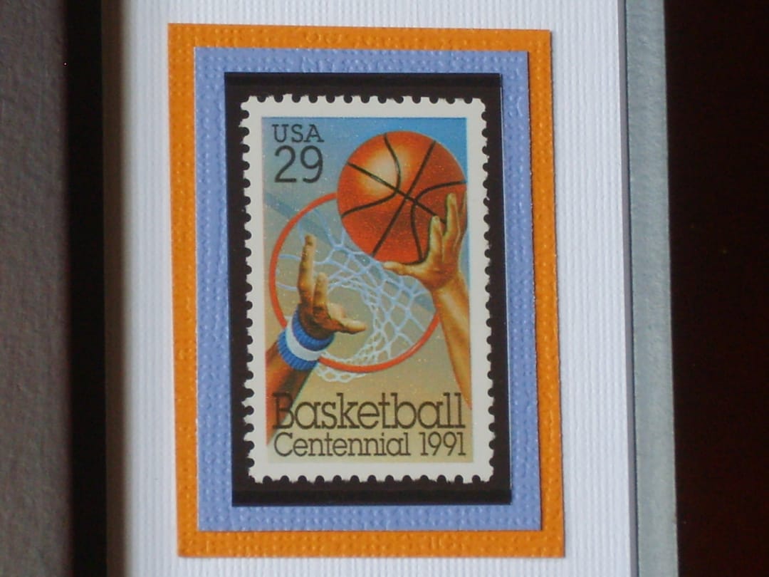 100th Anniversary of Basketball - Vintage Framed Postage Stamp - No ...