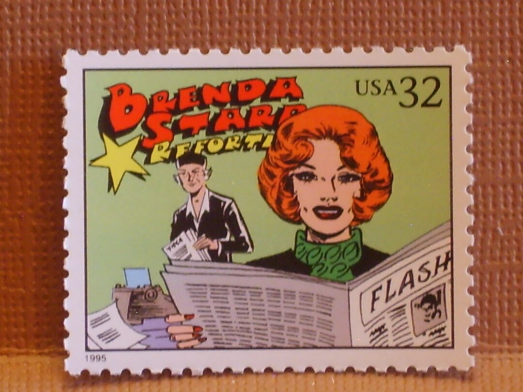 FIVE Vintage 1995 32c Classic Comic Strip Stamps - "brenda Starr" - No ...