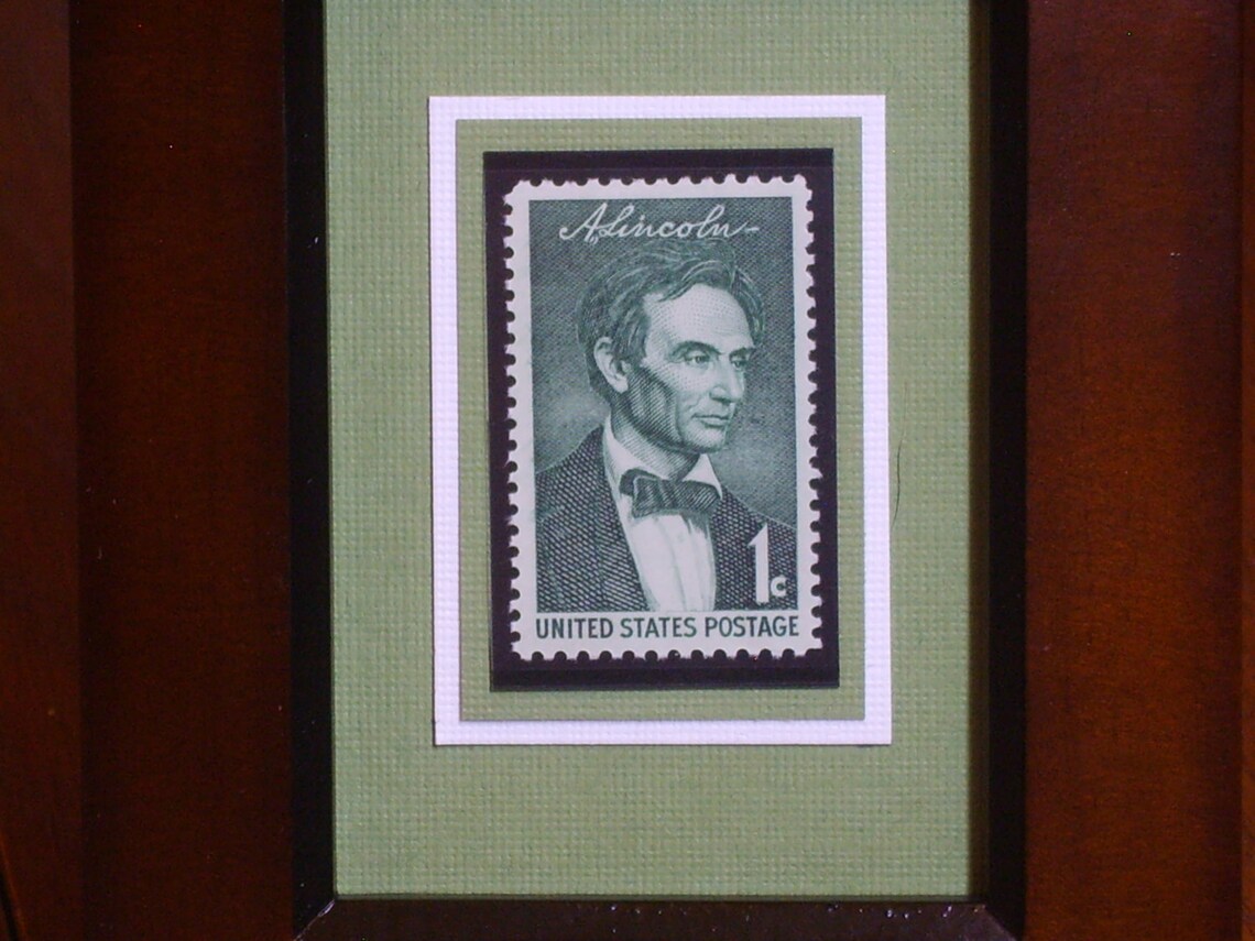 Vintage Framed Abraham Lincoln 1c Stamp - No. 1113 - Etsy