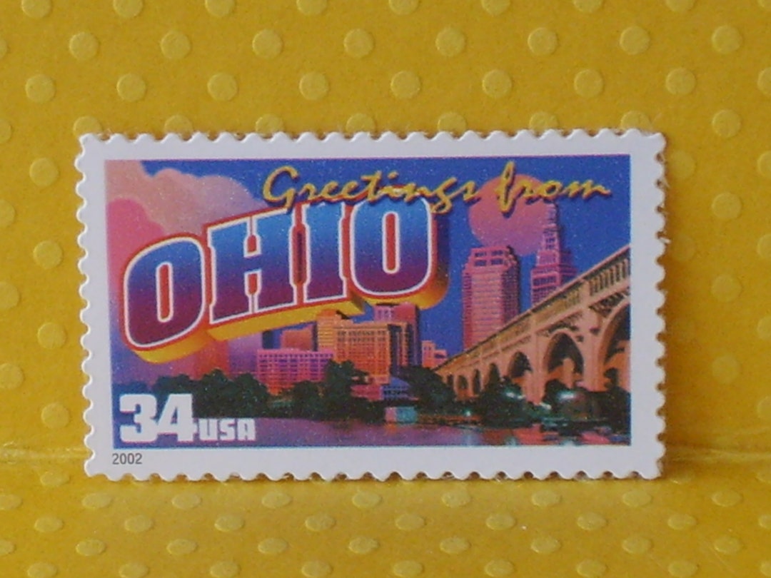 FIVE 34c "greetings From Ohio" Vintage United States Postage Stamps ...