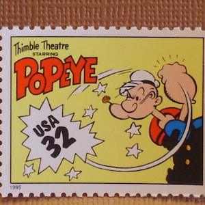 FIVE Vintage 1995 32c Classic Comic Strip United States Postage Stamps ...