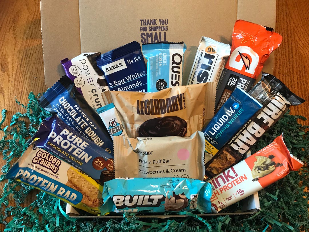 Jam-packed Protein Fitness Surprise Sampler Gift Box--12+ Full-size ...