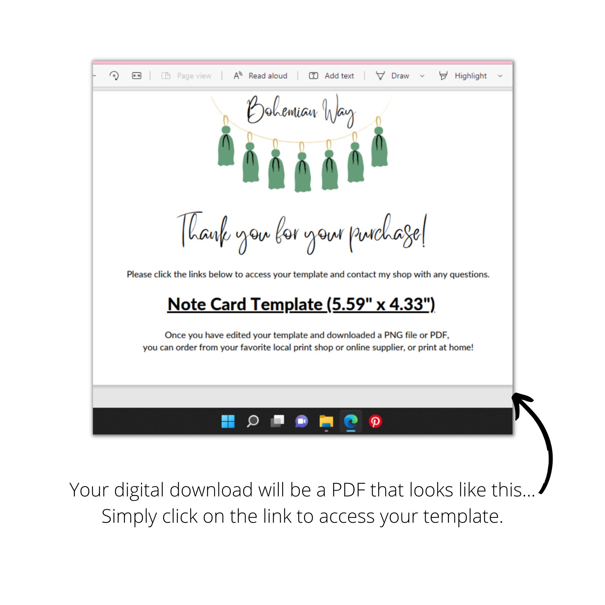 Sea Turtle Notecard Template Canva Editable Printable Personalized ...