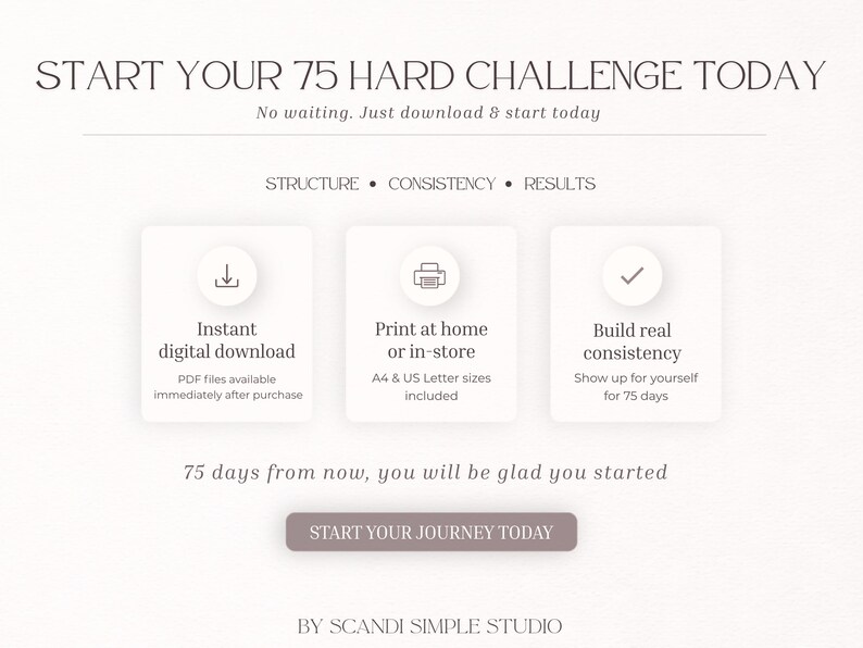 75 Hard Challenge Tracker Printable, 75 Tage Habit Tracker PDF ...