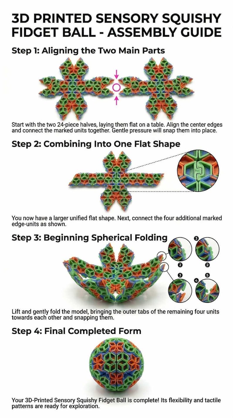 3D Printed Sensory Fidget Ball - Etsy