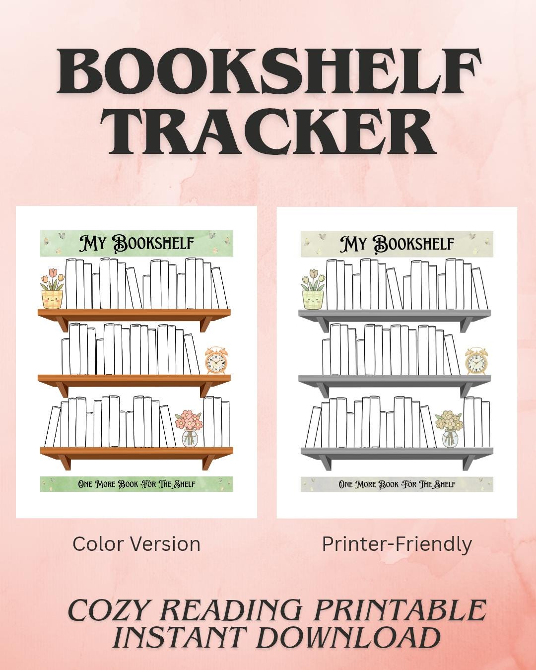 Bookshelf Reading Tracker Printable | Cozy Journal (digital Download ...