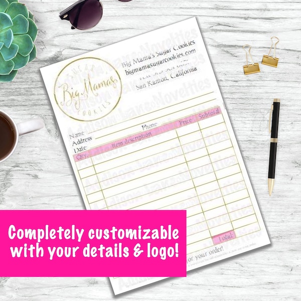 Custom Receipt Book 3 Part - Etsy