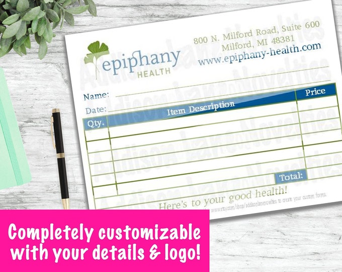 Custom 2-part Invoice Form 8.5 X 11 Inches - NCR 2-part Personalized ...