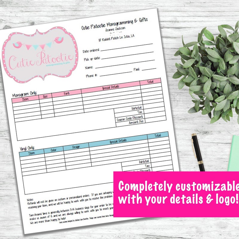 Custom Logo Invoice Book - Etsy