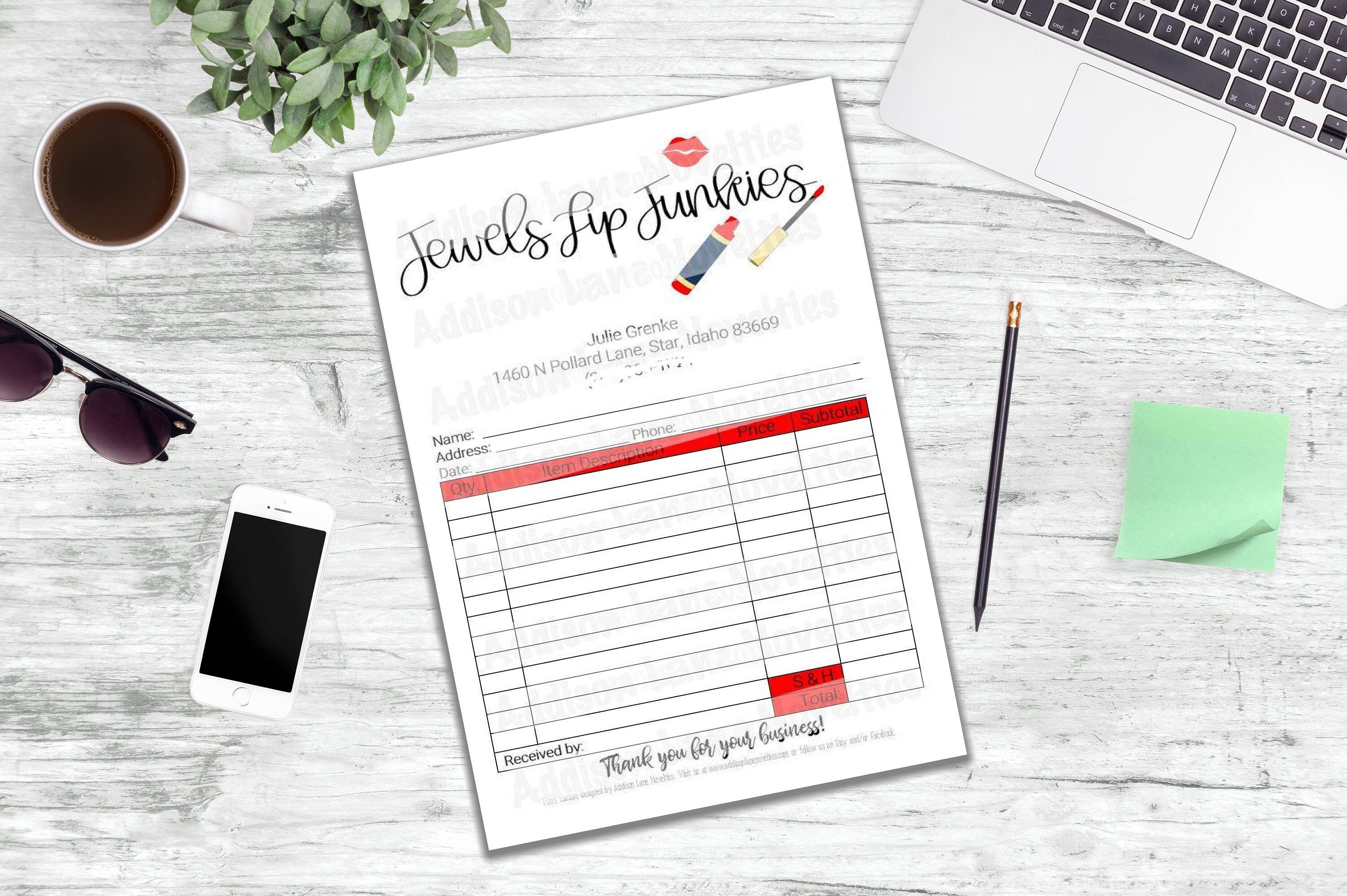 Custom 3-part Carbonless Order Forms | Half Size NCR Invoice Books ...