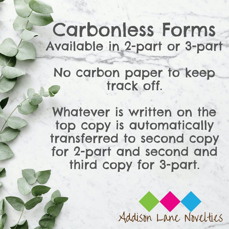 Custom 3-part Carbonless Order Forms | Half Size NCR Invoice Books ...