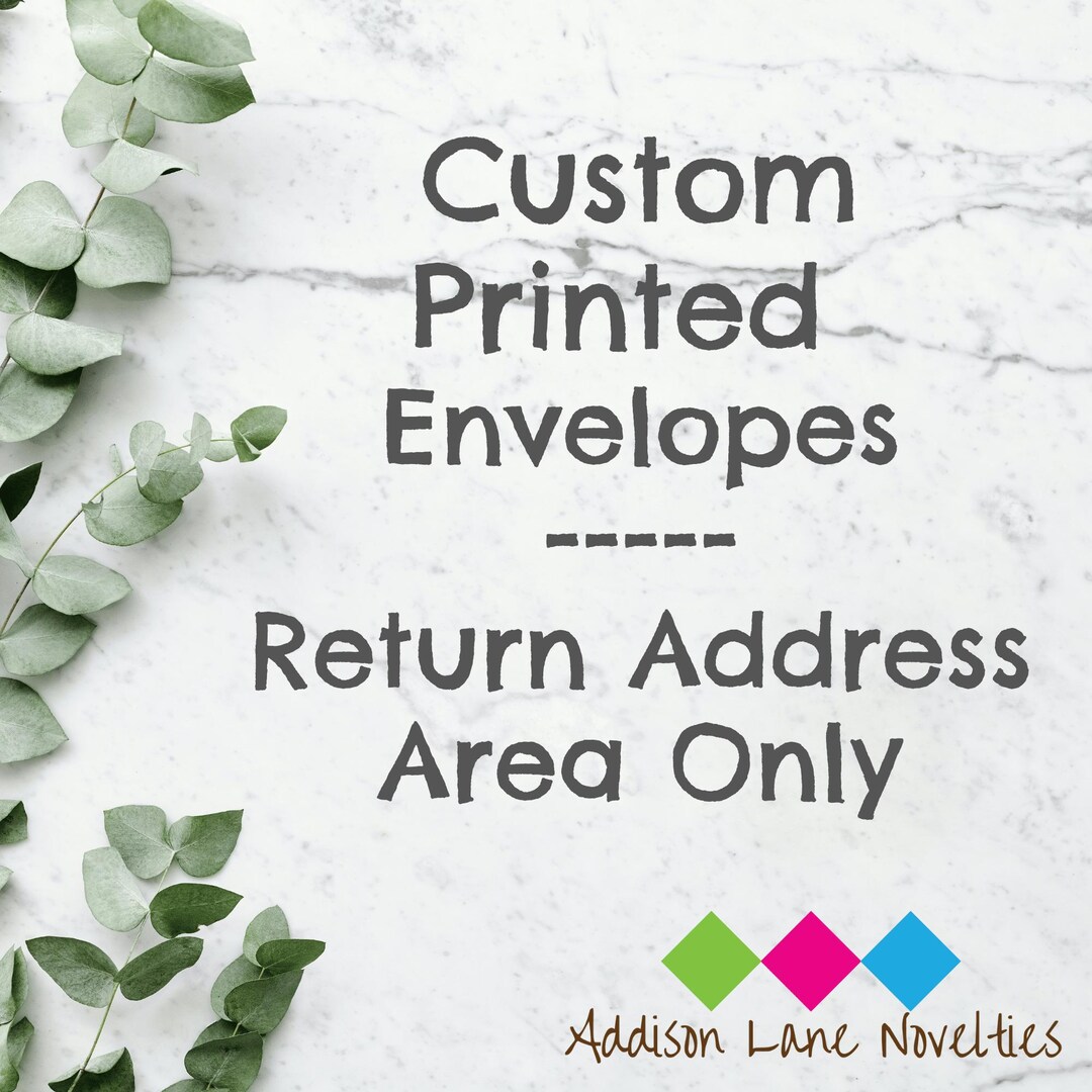 Custom Printed Return Address Envelopes for Size 10 Business Envelopes ...